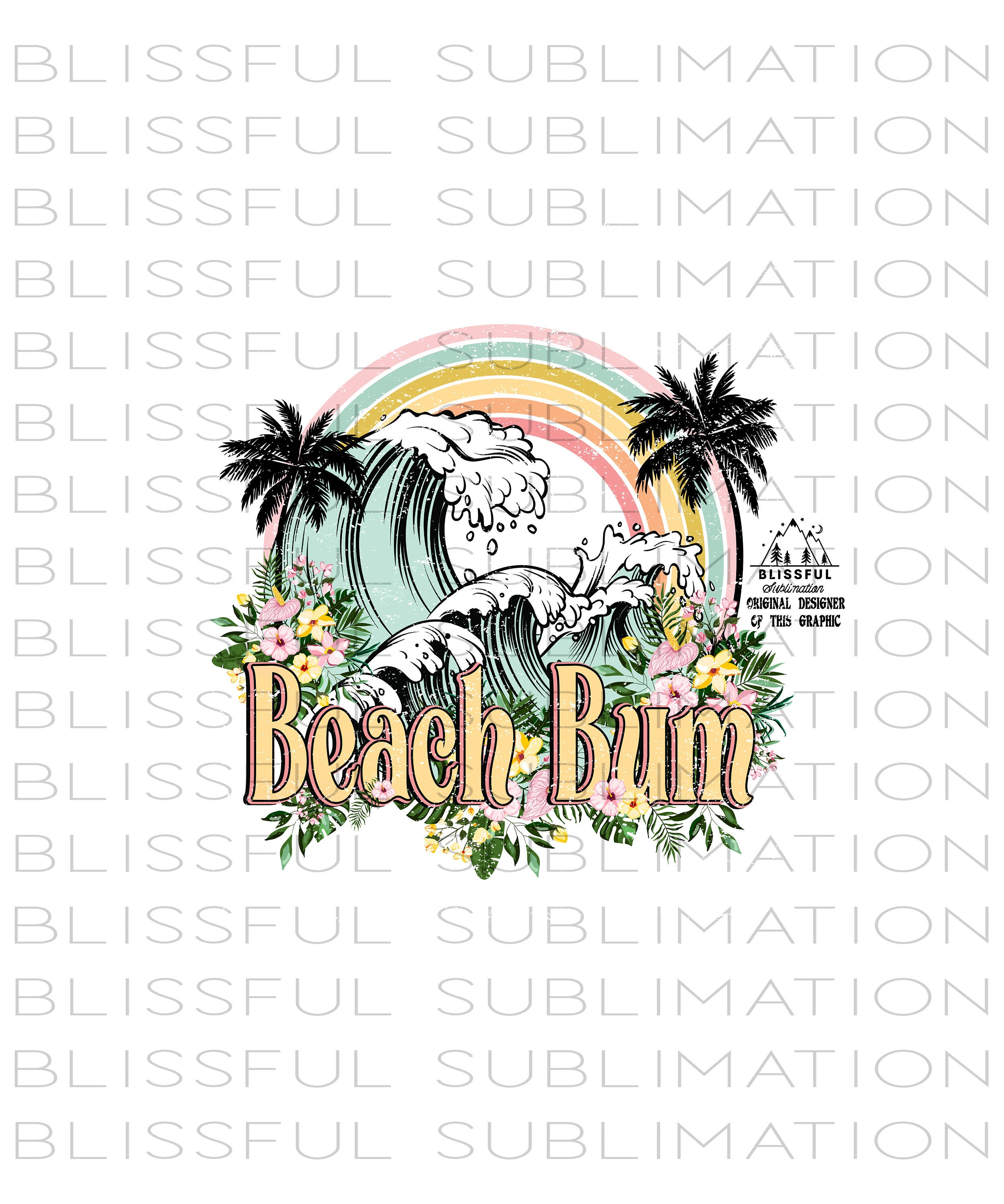 Beach Bum PNG File for Sublimation Printing Retro - Etsy Australia