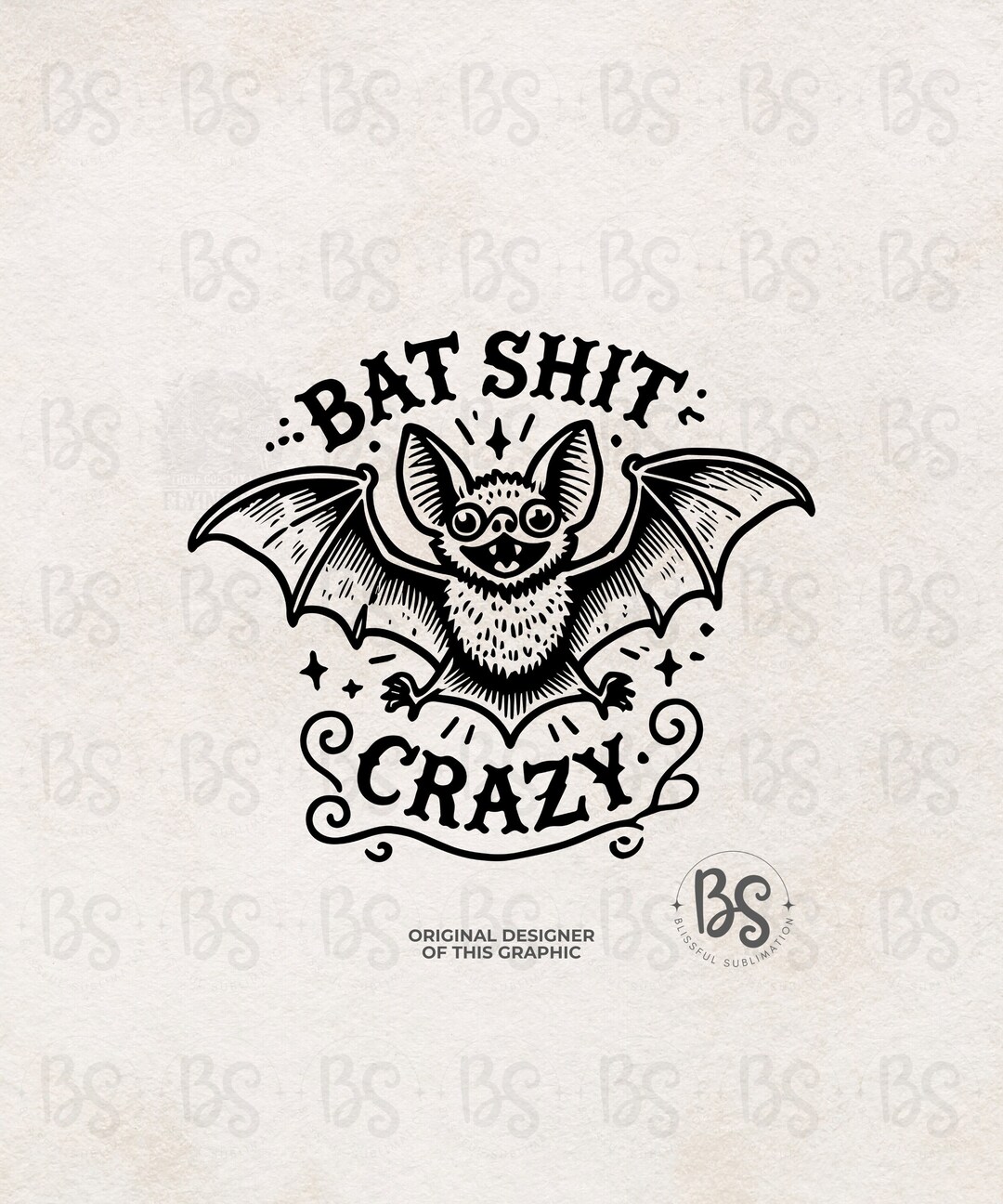 Bat Shit Crazy Funny Halloween Gothic Png, Retro Halloween Png ...