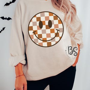 Fall Smile Face Png,retro Fall PNG, Cute Checker Print Autumn ...
