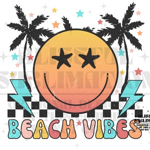 Retro PNG Summer Sublimation Design Beach Vibes Sublimate Design ...