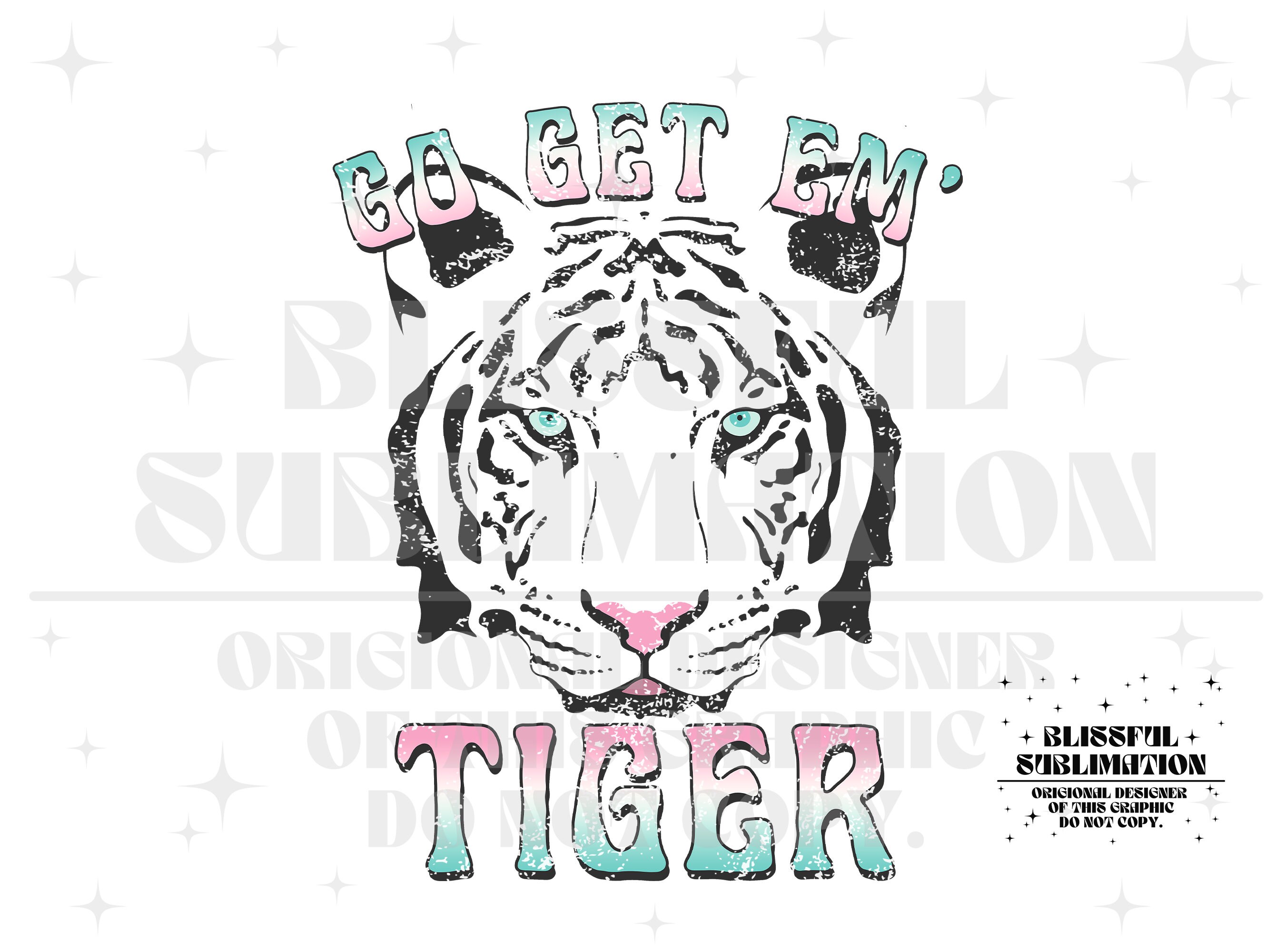 Go Get Em' Tiger PNG Retro Sublimations PNG File for | Etsy