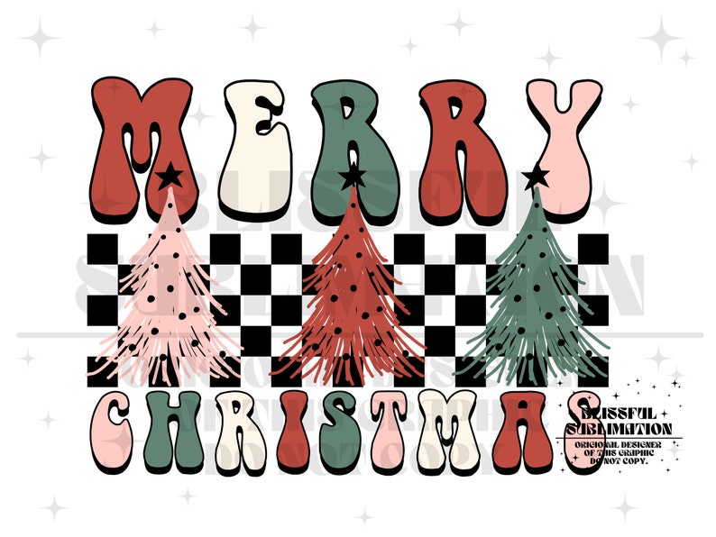 Retro Christmas PNG Retro Sublimation Design Download - Etsy