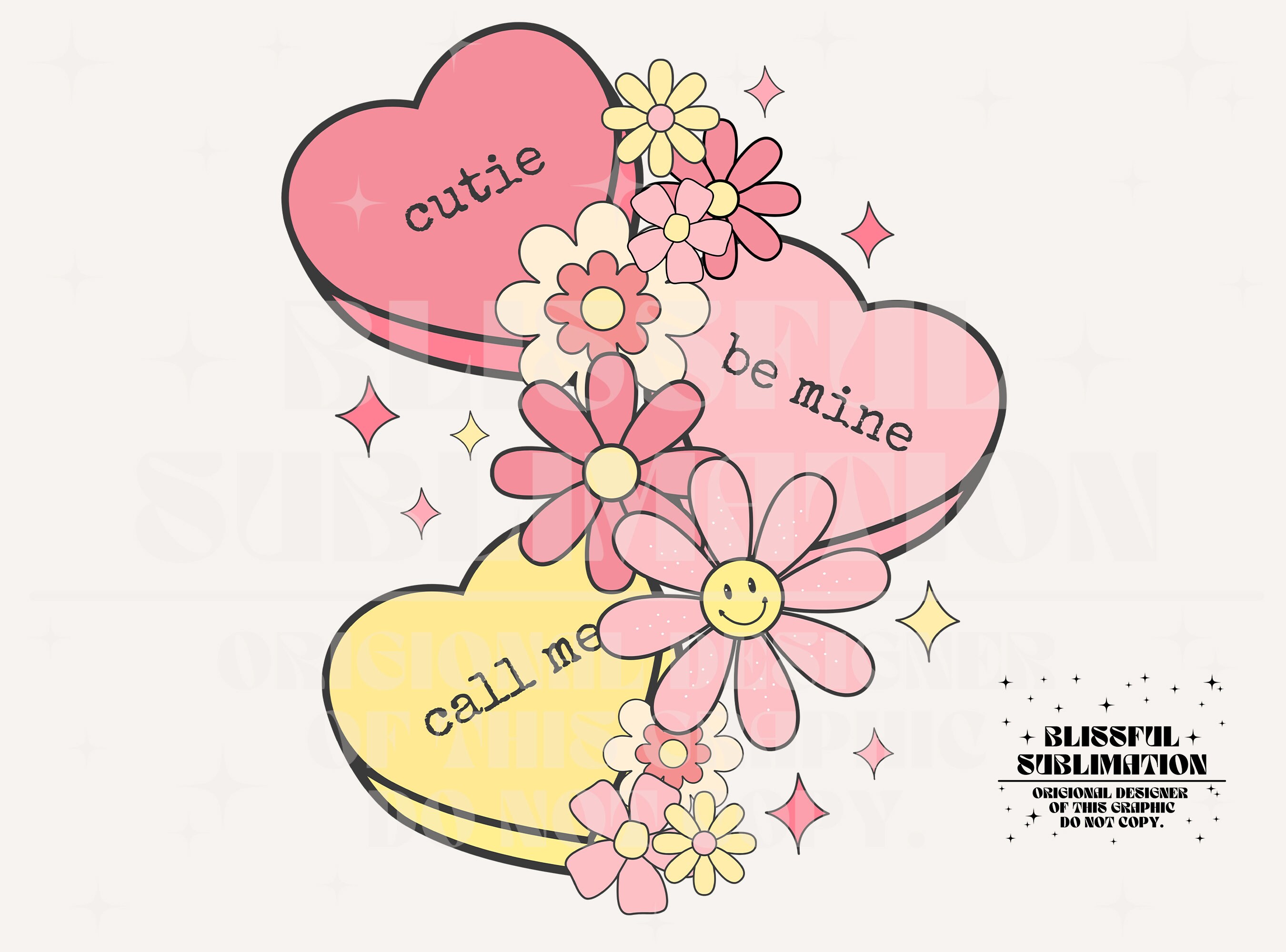 Retro Valentine PNG Conversation Hearts PNG Valentine Card - Etsy