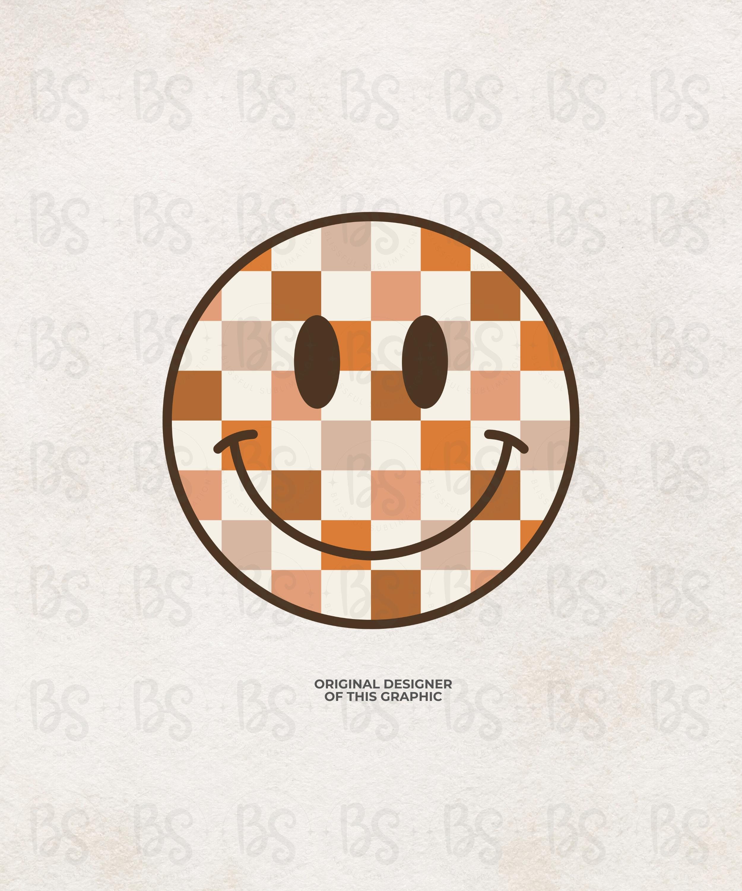Fall Smile Face Png,retro Fall PNG, Cute Checker Print Autumn ...
