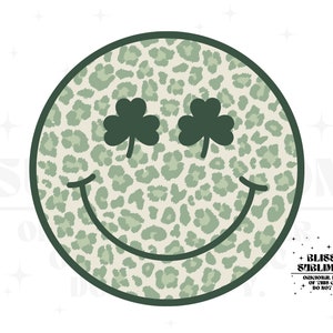 St Patricks Day PNG File for Sublimation Leopard Print Smile Face ...