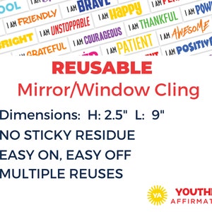 Reusable Affirmation Window Cling/mirror Cling/stickers - Etsy