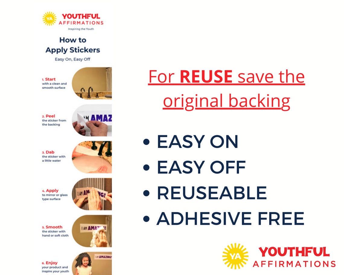 Reusable Affirmation Window Cling/mirror Cling/stickers - Etsy