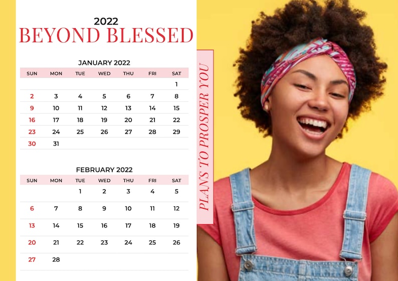 2022 Editable Interactive PDF Digital A5 Inspirational Calendar With ...