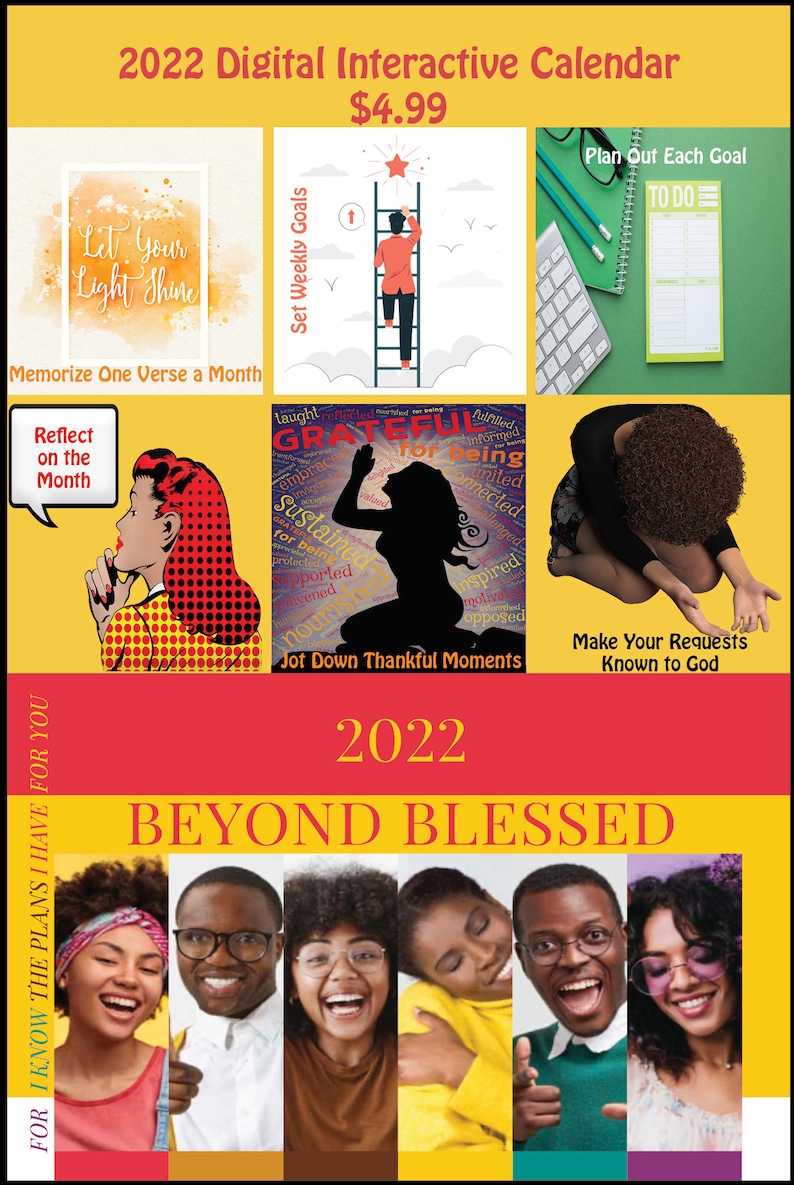 2022 Editable Interactive PDF Digital A5 Inspirational Calendar With ...