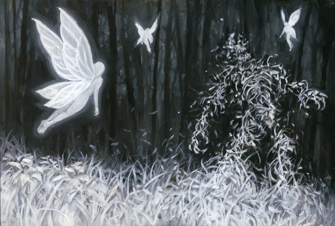 Drawlloween Original: Botanical Beast and Fae - Etsy