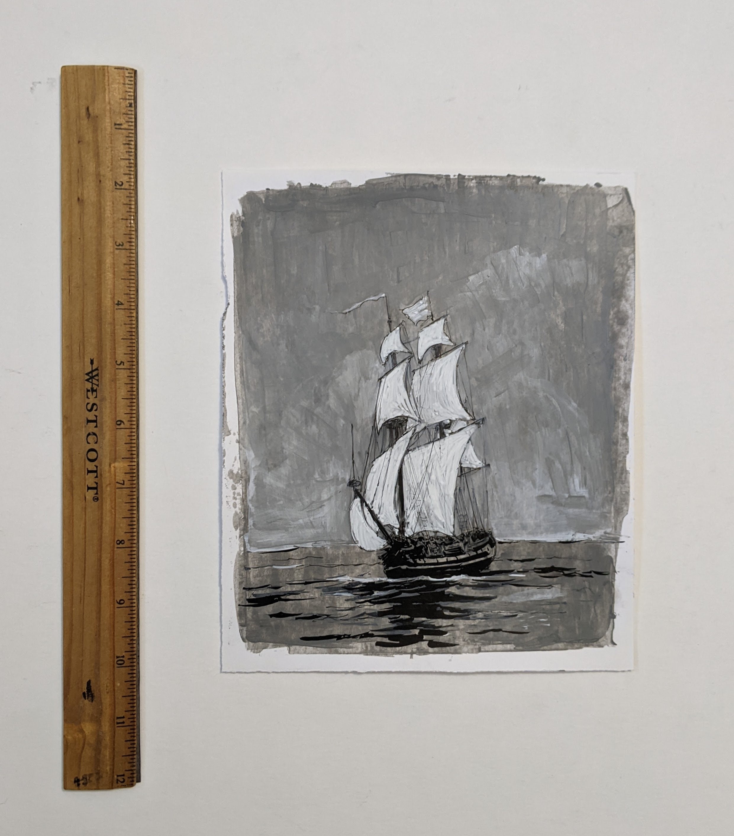 Ship Sketch Ink Drawing 2 - Etsy