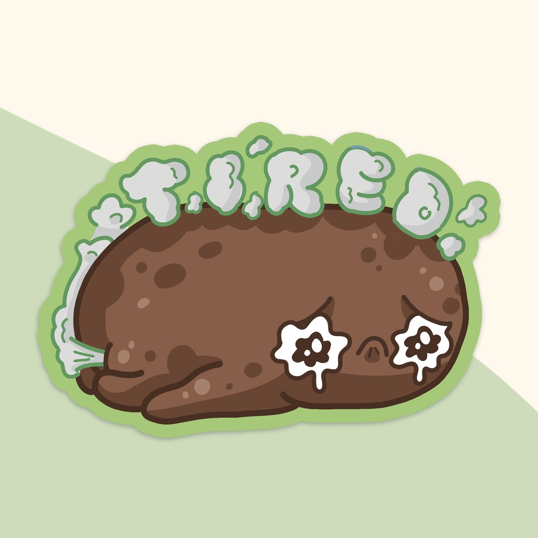 Tired Potato Nope Sticker, Food Sticker, Funny Sticker, Gift for ...
