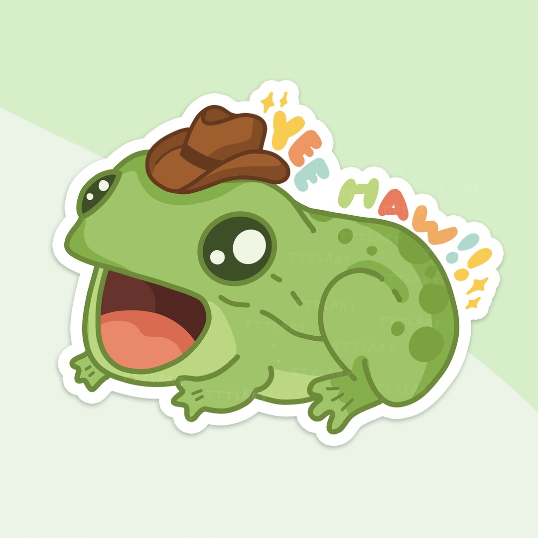 Cowboy Frog Sticker Vinyl Bullet Journal Stickers, Planner Stickers ...