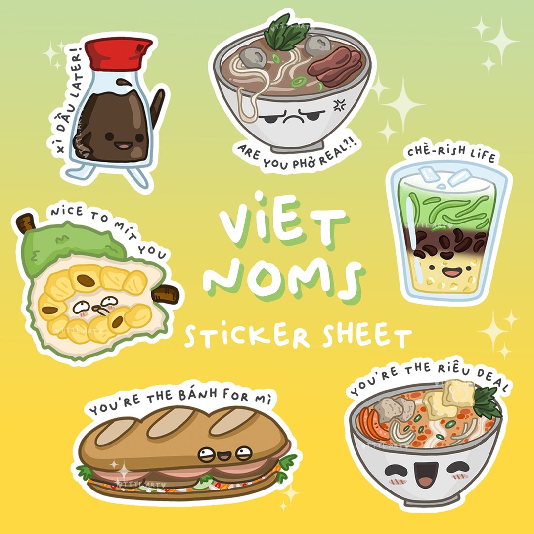 Asian Food Sticker Gift for Her Food Lover Vietnamese Sticker for Asian ...