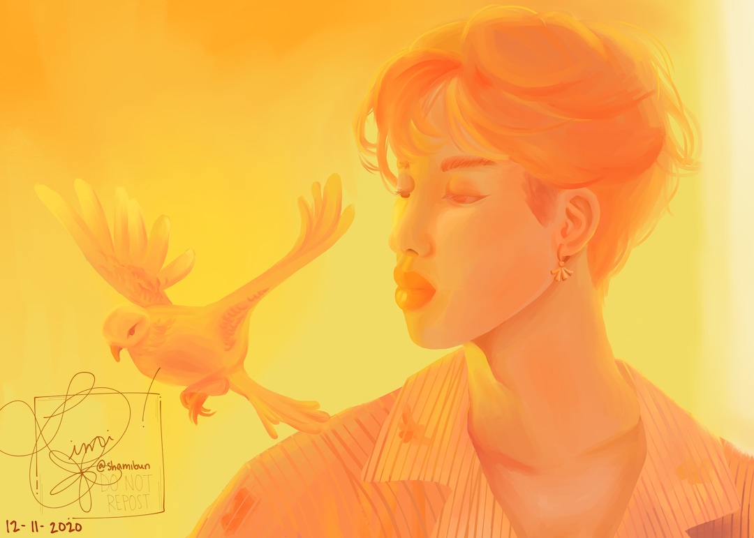 BTS JIMIN Gold Art Print - Etsy