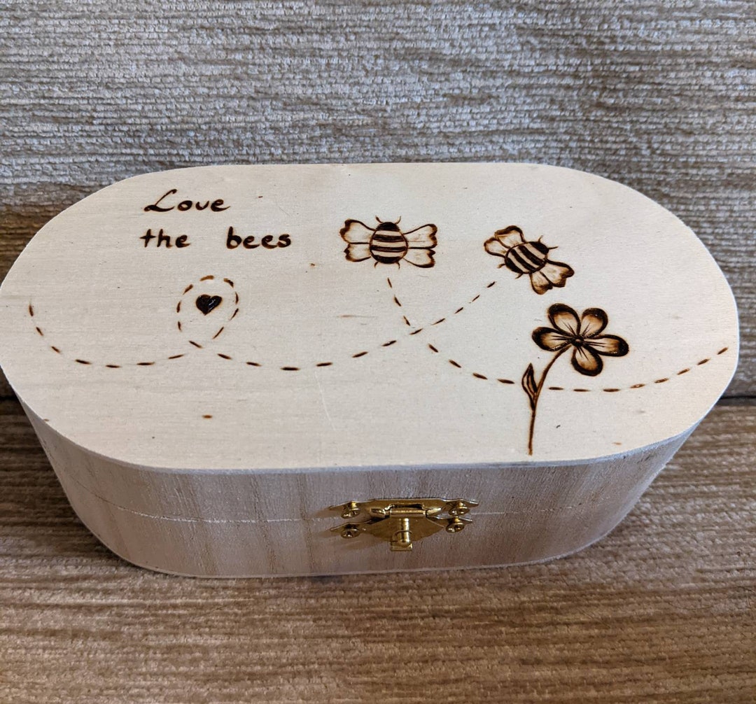 Love the Bees Wooden Box Bees Box Bees Treasure Chest - Etsy