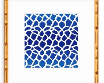 Blue Giraffe Print | Etsy