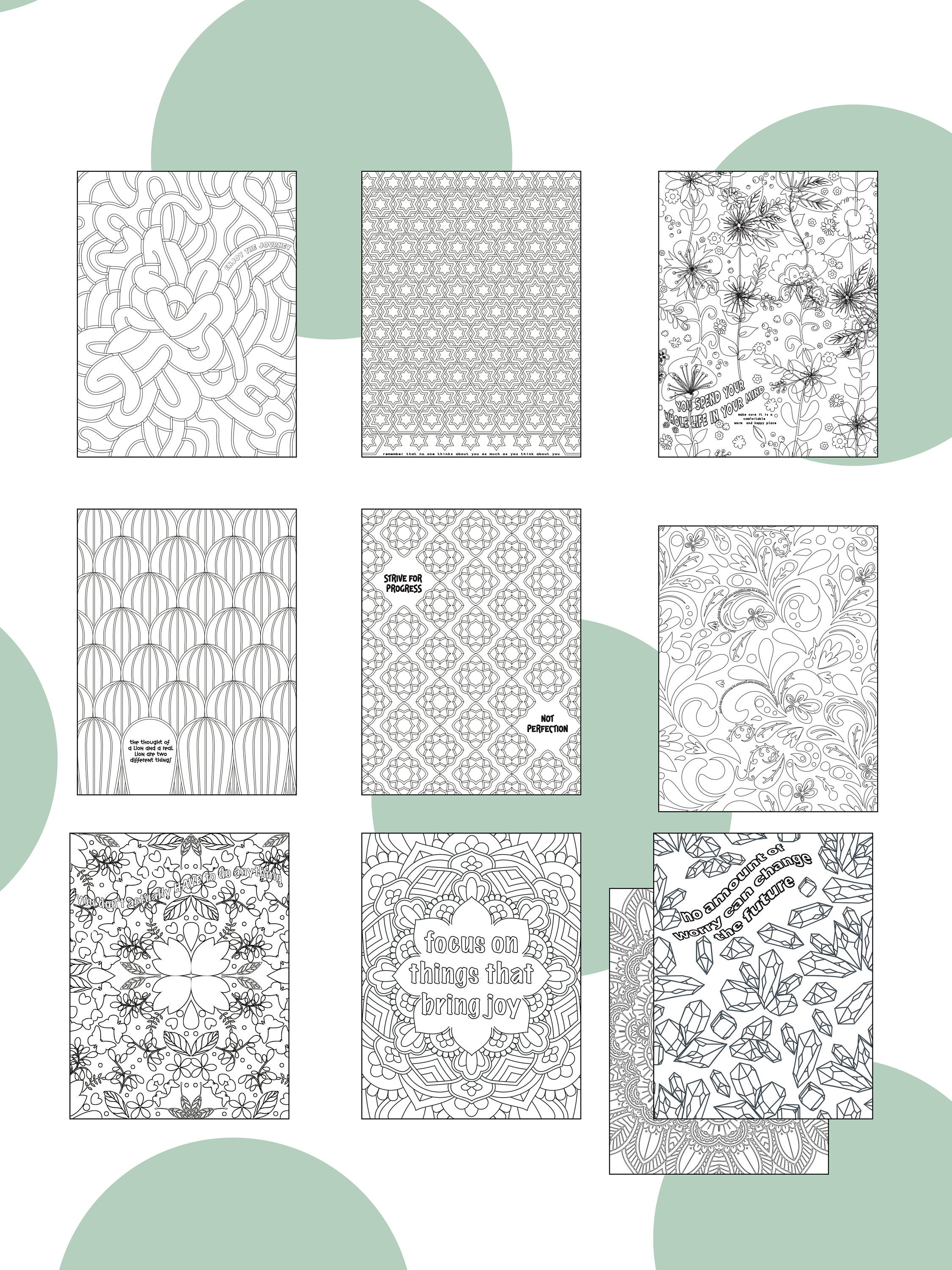 Digital Download Coloring Book | Mental Health Check | Stress and ...