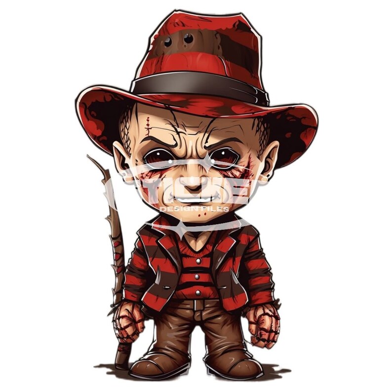 HORROR CHIBI PNG Sticker Design Bundle 12 Classic Chibi Horror Print ...