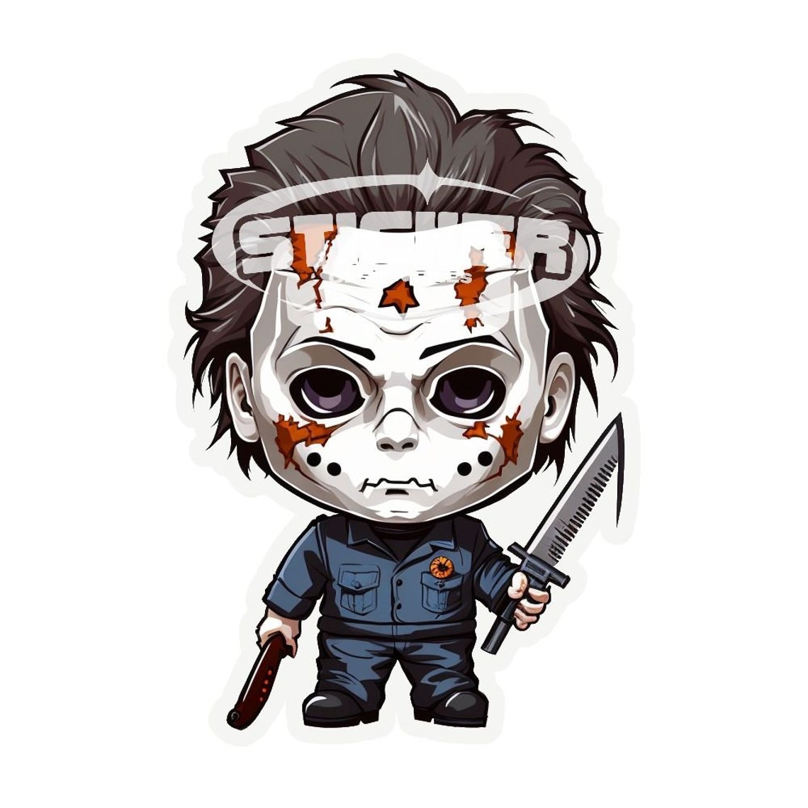 HORROR CHIBI PNG Sticker Design Bundle 23 Classic Chibi Horror Print ...
