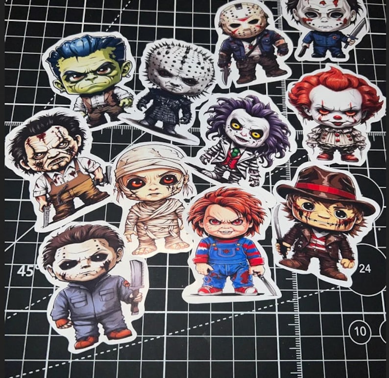 HORROR CHIBI PNG Sticker Design Bundle 23 Classic Chibi Horror Print ...