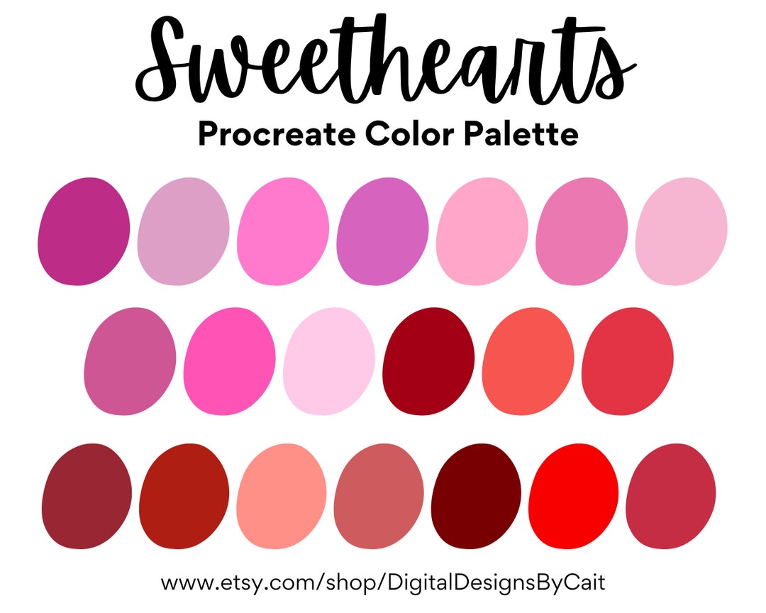 Red & Pink Tone Procreate Color Palette 20 Coordinated - Etsy Australia