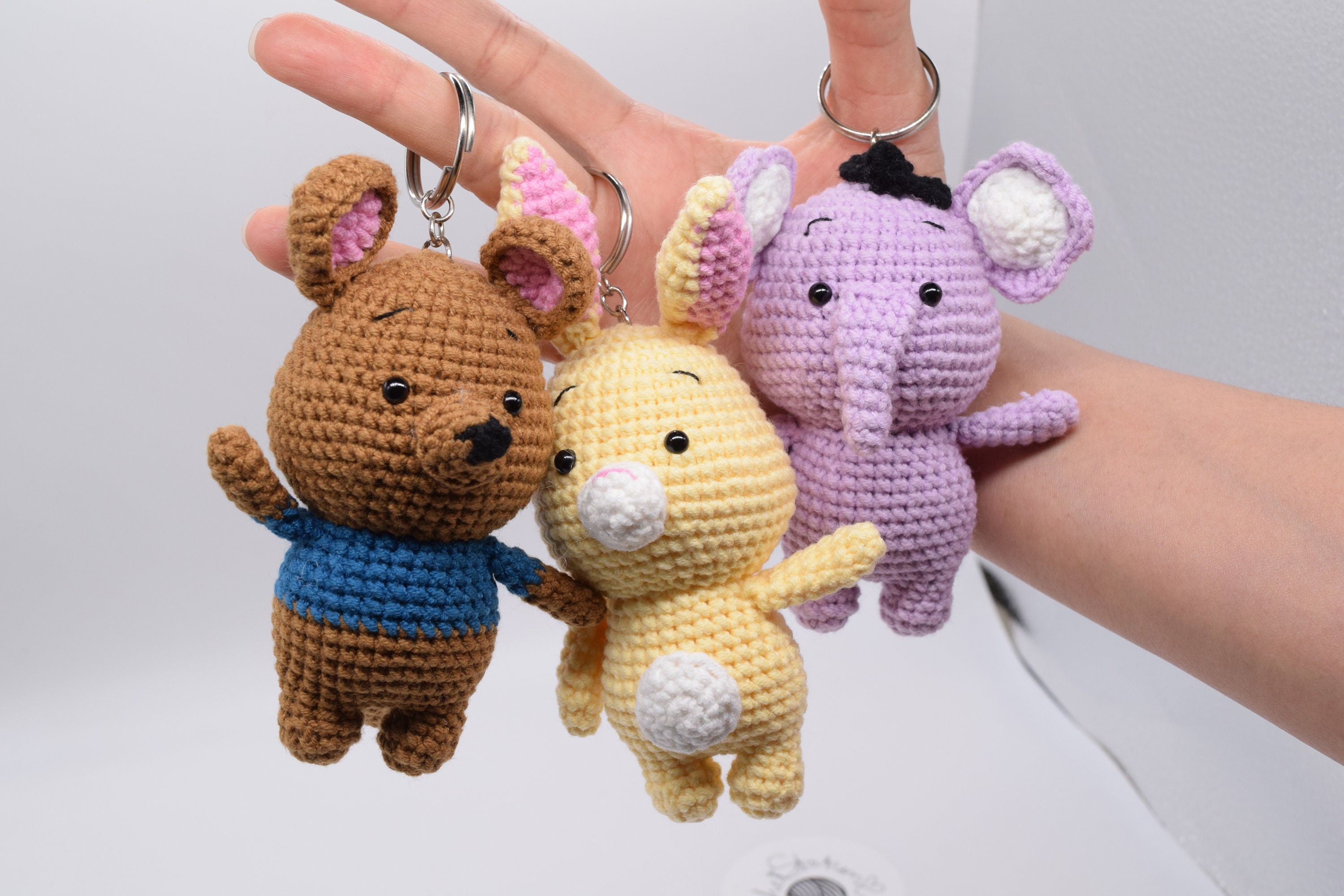 Disney Animal Winnie the Pooh Crochet Keychain Chain for - Etsy