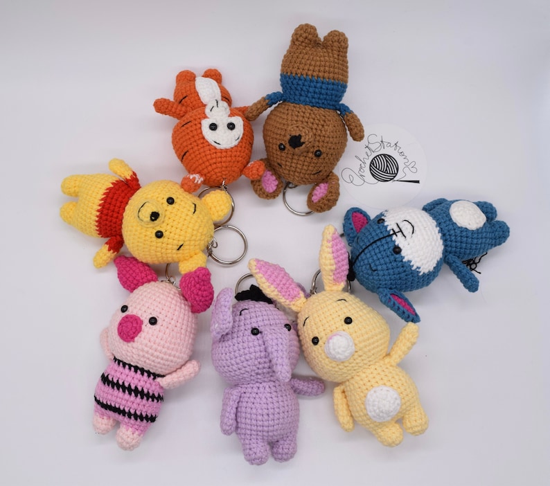 Disney Animal Winnie the Pooh Crochet Keychain Chain for - Etsy
