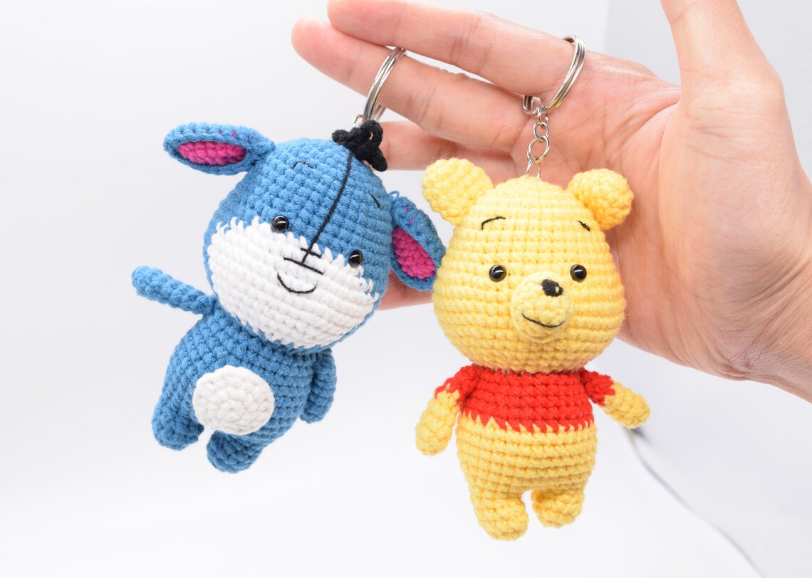 Disney Animal Winnie the Pooh Crochet Keychain Chain for - Etsy