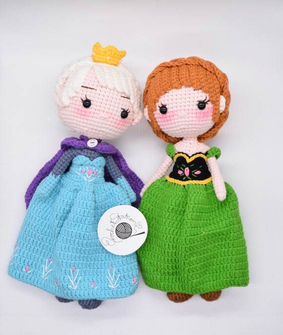 Finished Disney Princess / Frozen Crochet Dolls Elsa Anna | Etsy