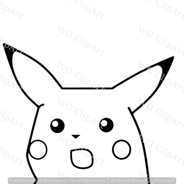 Surprised Pikachu Svg - Etsy
