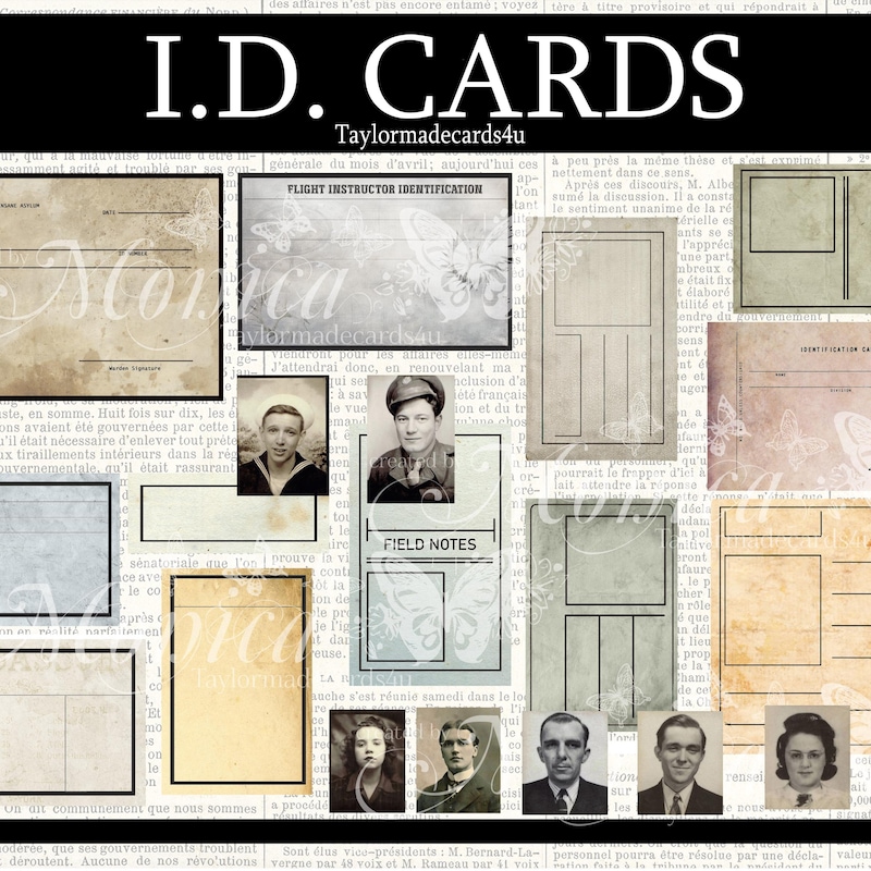 Vintage Identification Cards - Etsy