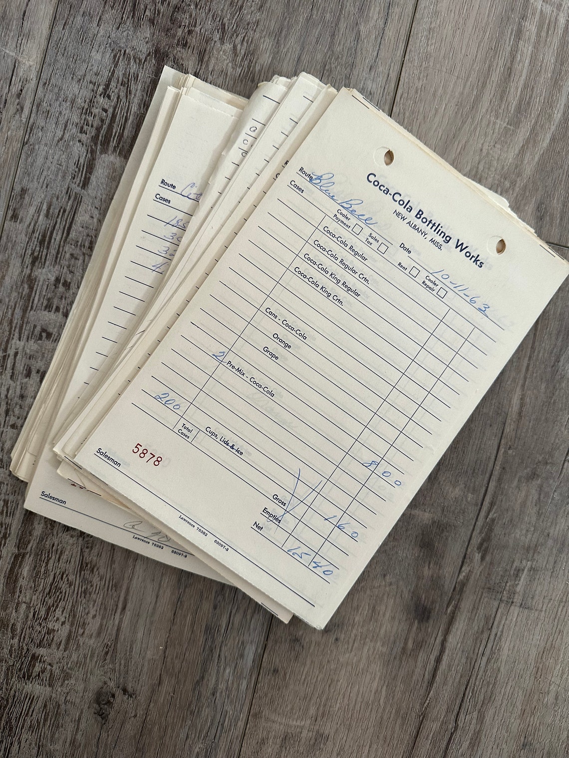 VINTAGE 1963 Coca Cola Invoices - Set of 10 - Etsy