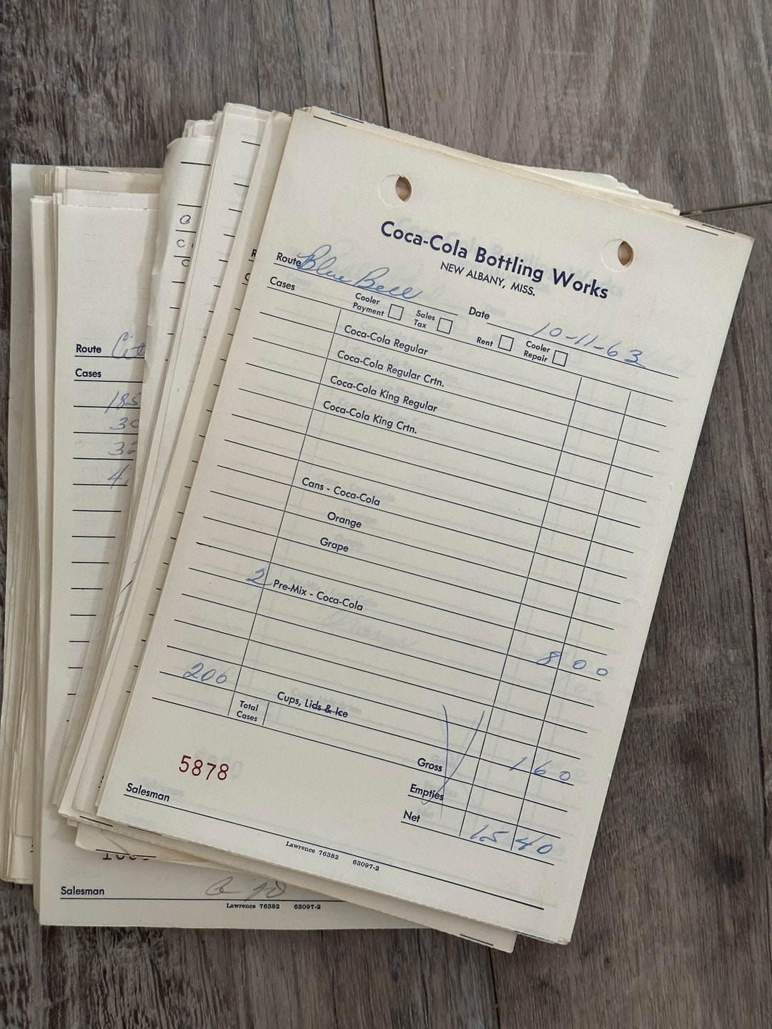 VINTAGE 1963 Coca Cola Invoices - Set of 10 - Etsy