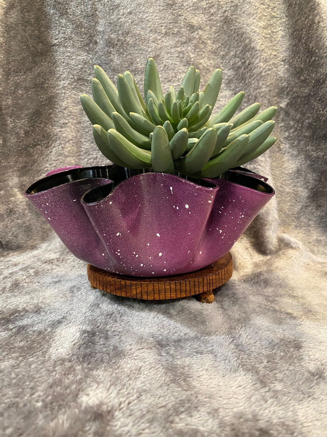 Purple With Silver Flecked Vinyl Record Plant Pot - Etsy