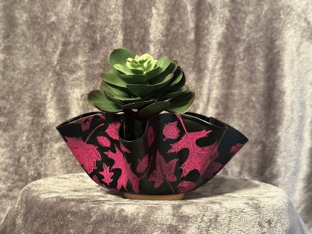 Magenta Leaves Vinyl Record Plant Pot - Etsy