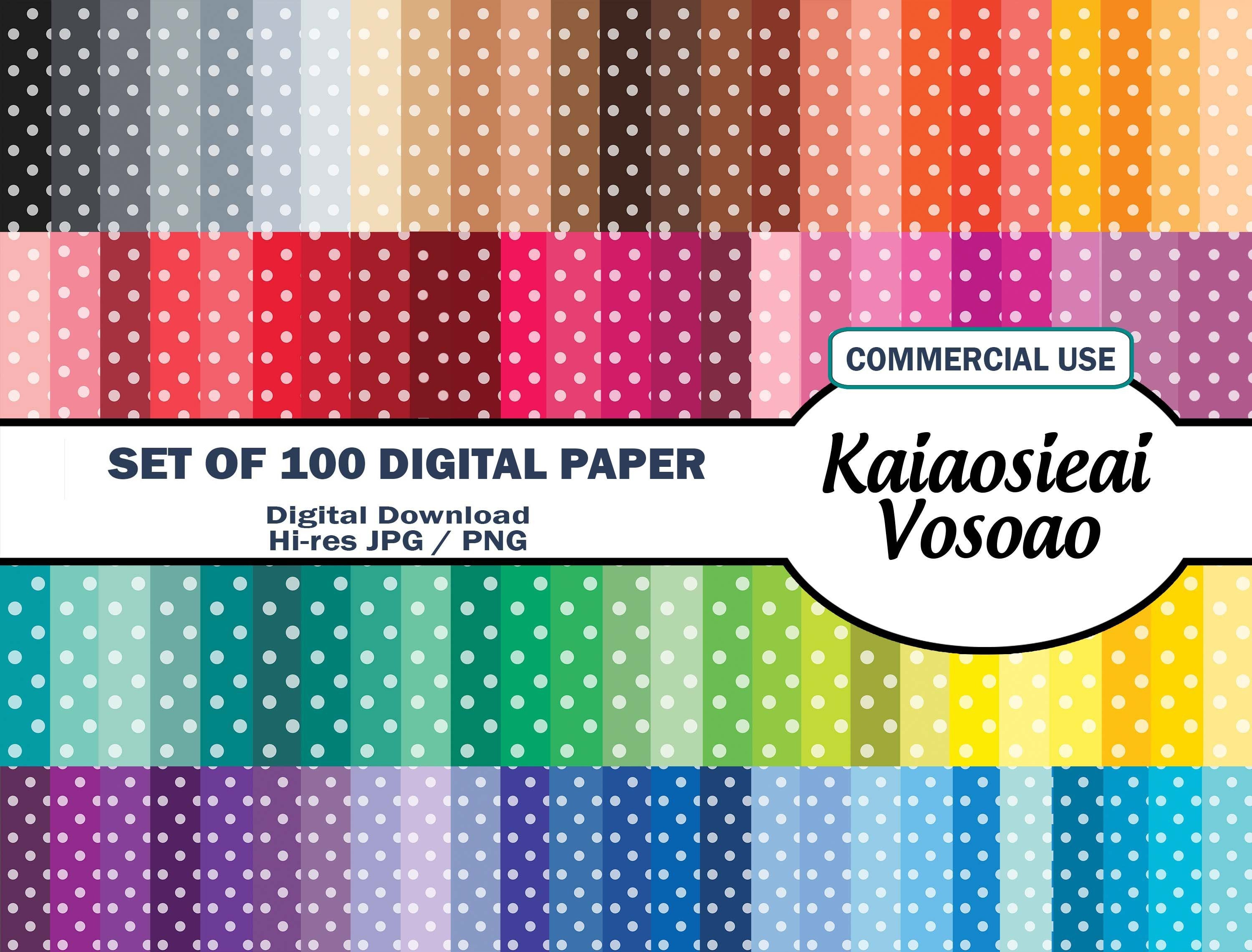 Set Of 100 Pattern Plain Solid Colors Digital Paper Pack,Pastel Color ...