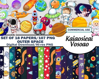Outer Space Clipart | Etsy