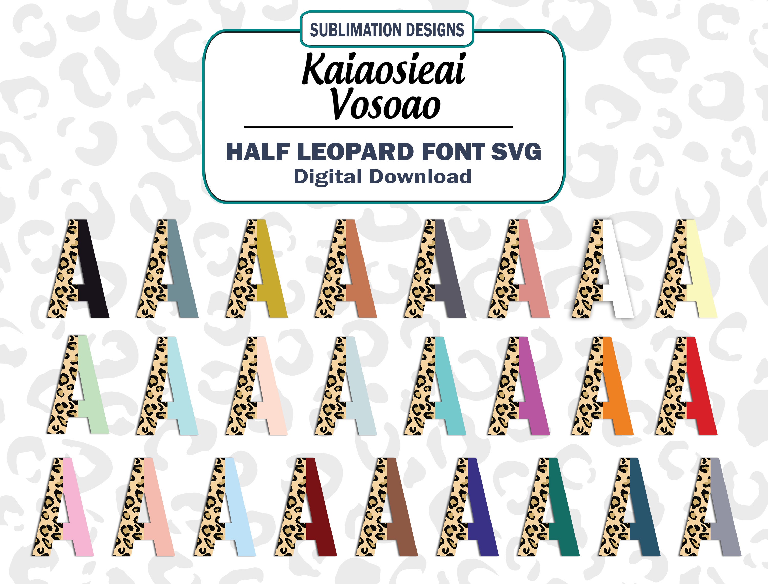 Colorful Cheetah Print Letters