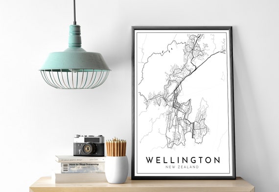 WELLINGTON City Map PRINTABLE Black and White Wall Art Poster - Etsy