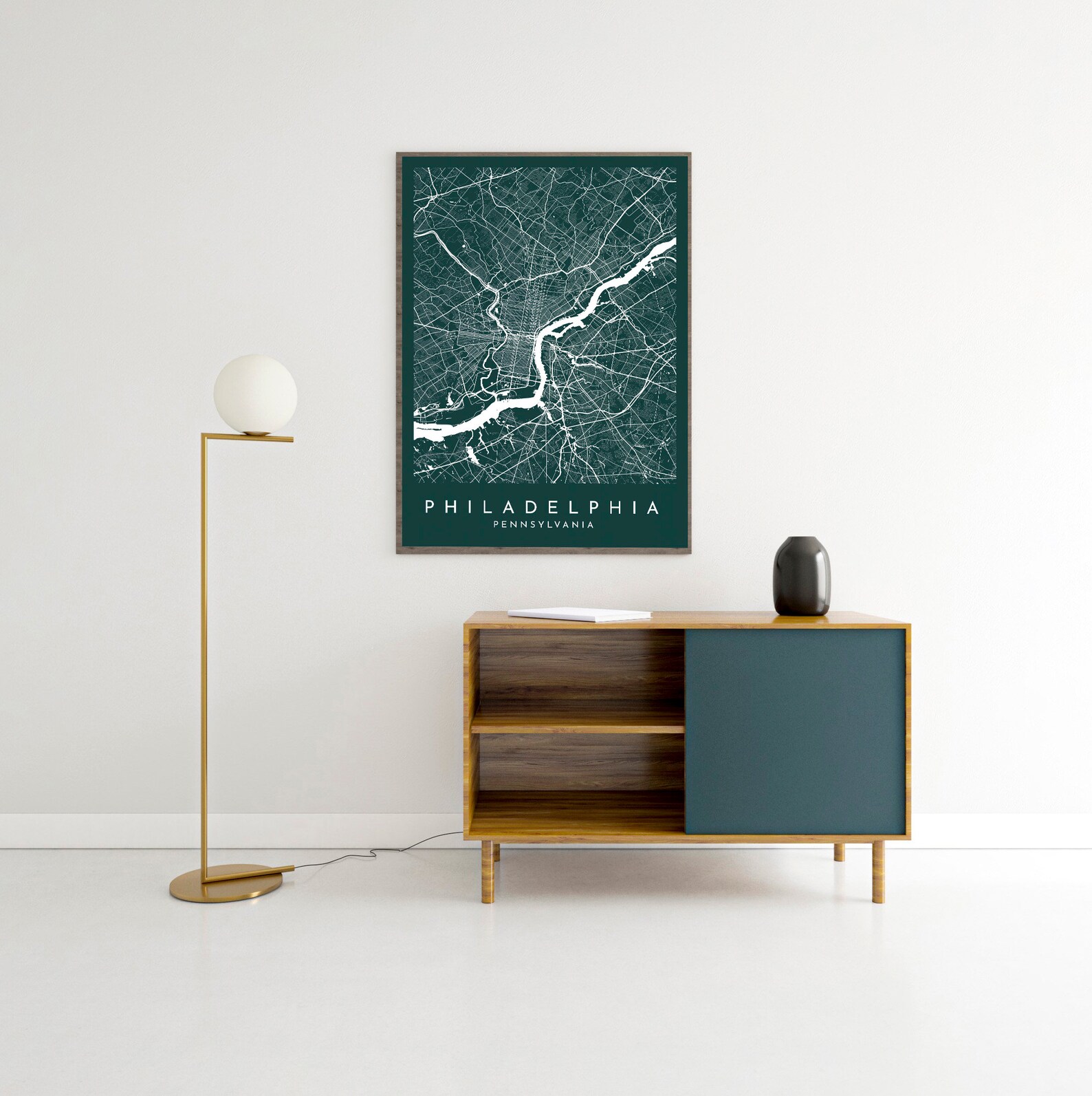 PHILADELPHIA City Map PRINTABLE Color Wall Art Poster Modern | Etsy
