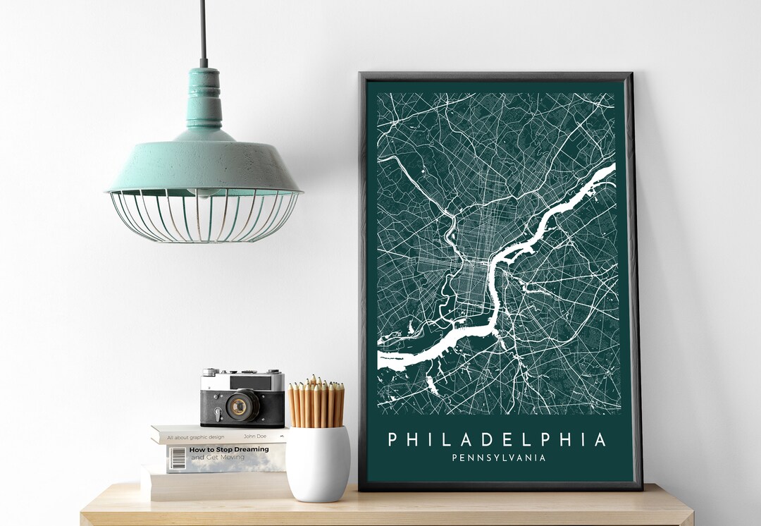 PHILADELPHIA City Map PRINTABLE Color Wall Art Poster Modern - Etsy