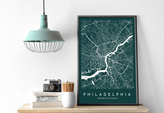 PHILADELPHIA City Map PRINTABLE Color Wall Art Poster Modern - Etsy