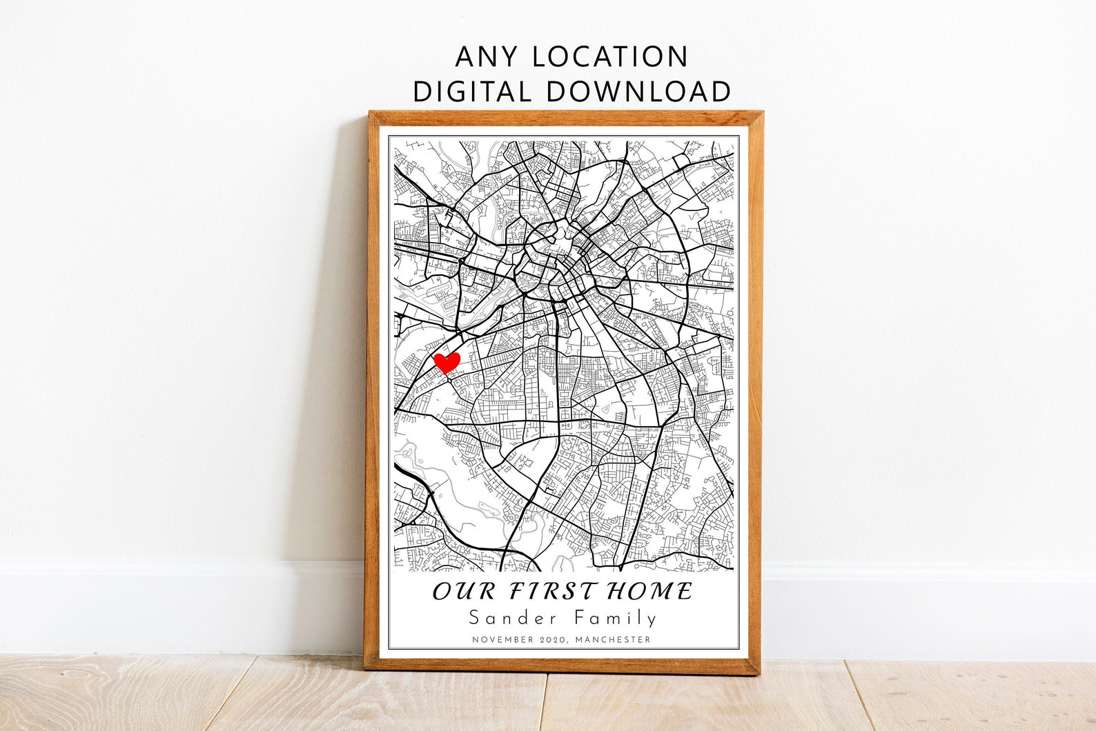 New Home Custom Map PRINTABLE Personalized Location Poster | Etsy