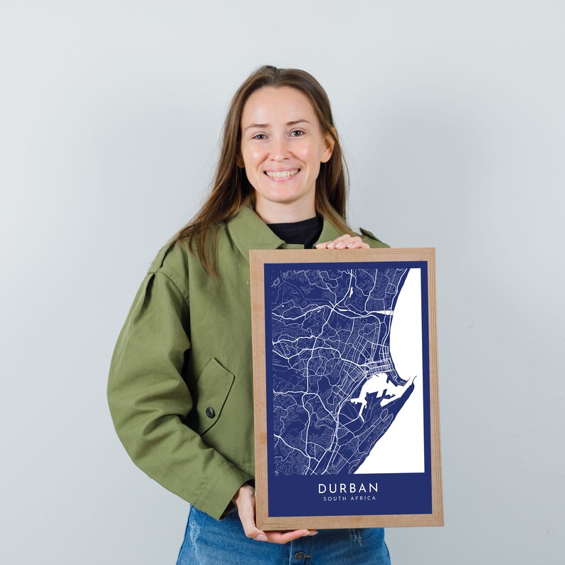 DURBAN City Map PRINTABLE Color Wall Art Poster Modern | Etsy