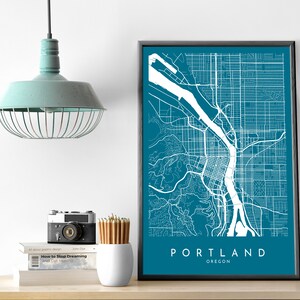 PORTLAND City Map PRINTABLE Color Wall Art Poster Modern - Etsy