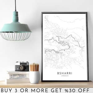 BSHARRI City Map PRINTABLE Black and White Wall Art Poster Modern ...