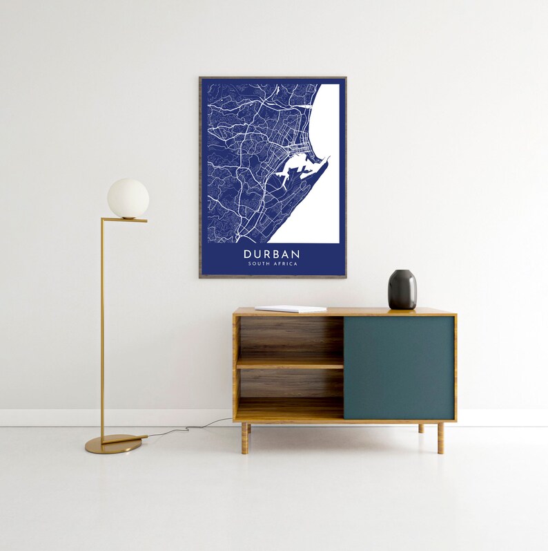 DURBAN City Map PRINTABLE Color Wall Art Poster Modern - Etsy