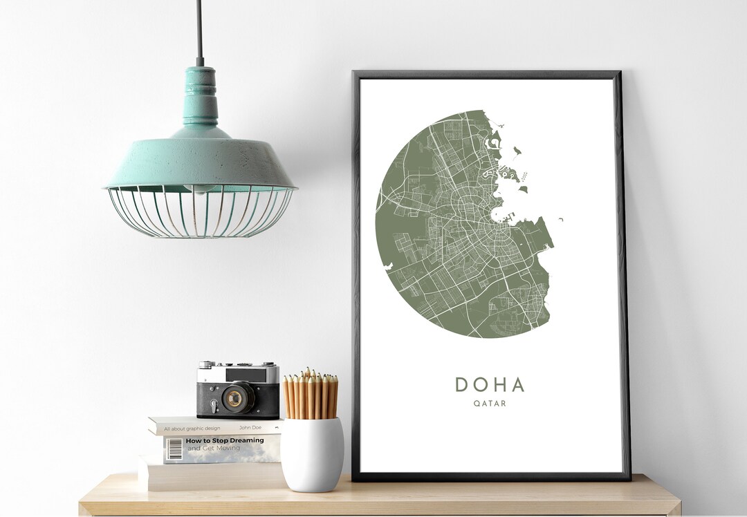 DOHA City Map PRINTABLE Color Wall Art Poster Modern - Etsy