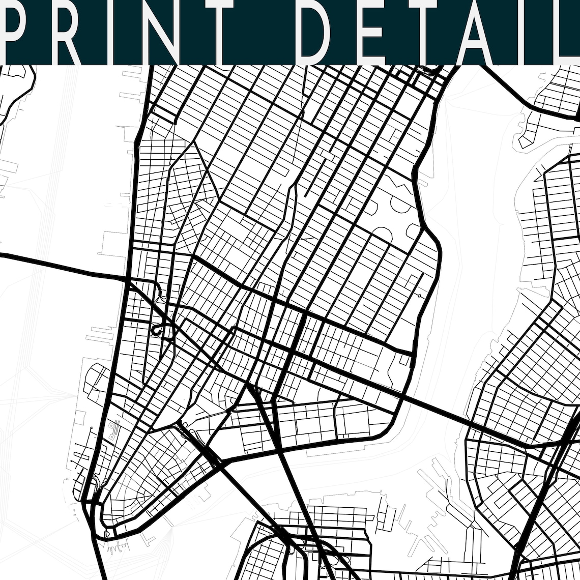 HOUSTON City Map PRINTABLE Black and White Circle Map Wall Art | Etsy